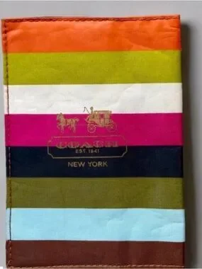 Coach | Office | Coach Legacy Stripe Nylon Notebook Cover Passport ...